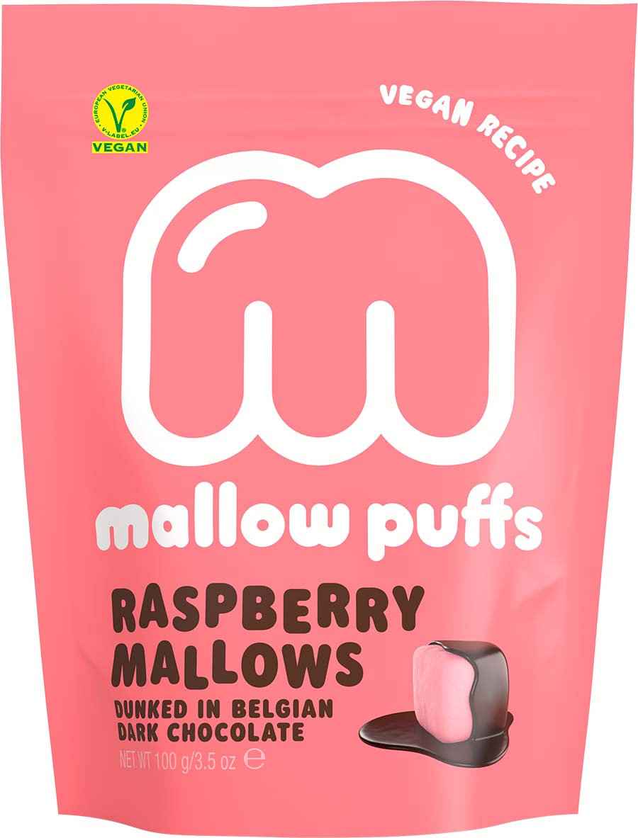 MALLOWPUFFS FRAMBUESA CHOCO 6x100 g | Gâto Sun-Rose Invest